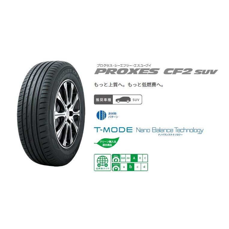 PROXES トーヨータイヤ 225/55R18 CF2 SUV 新品国産タイヤ 4本セット : JTM ヤフーショッピング店 - 通販 - Yahoo!ショッピング