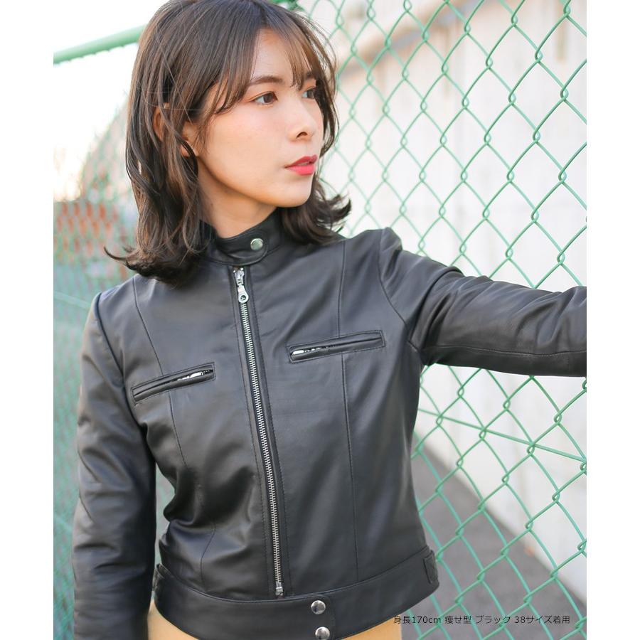 本革 シングル ライダース レザージャケット レディース ラムレザー 革ジャン 神戸パティーナ 全6色 L517 :n007blk:神戸パティーナ - 通販 - Yahoo!ショッピング