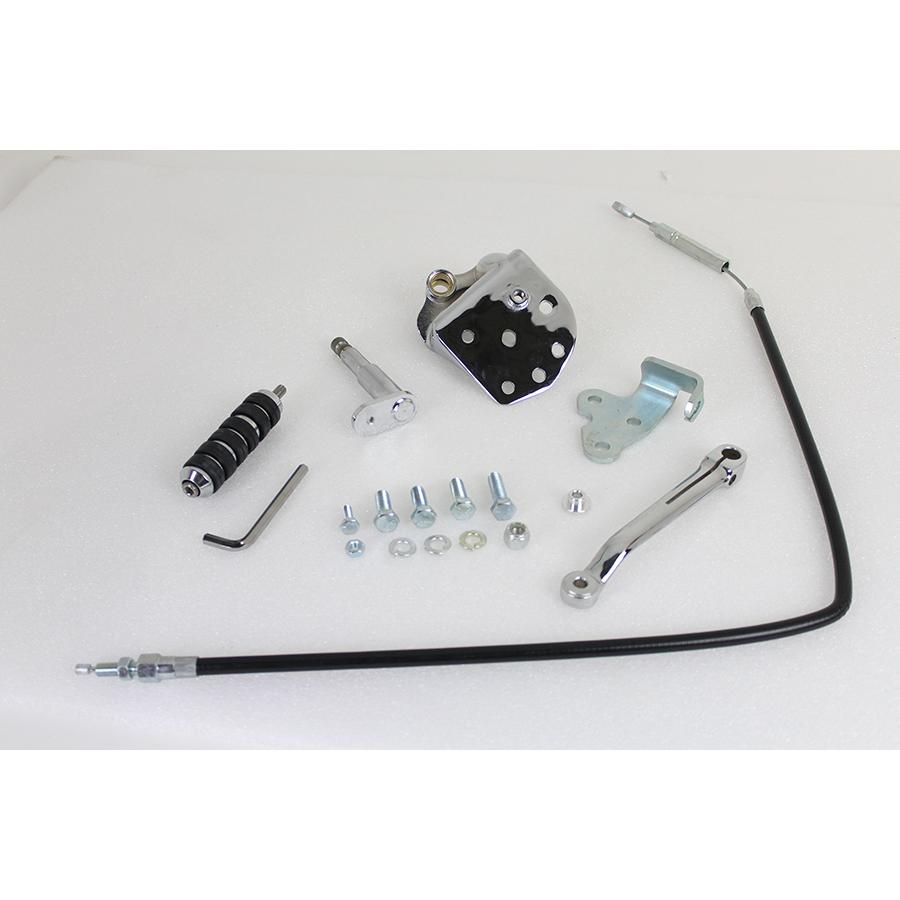 ジョッキー クラッチ キット クローム マウント ブラケット ケーブル レバーアーム ペダルレバー シフターペグ Chrome Jockey Foot Clutch Kit FXST ハーレー ...