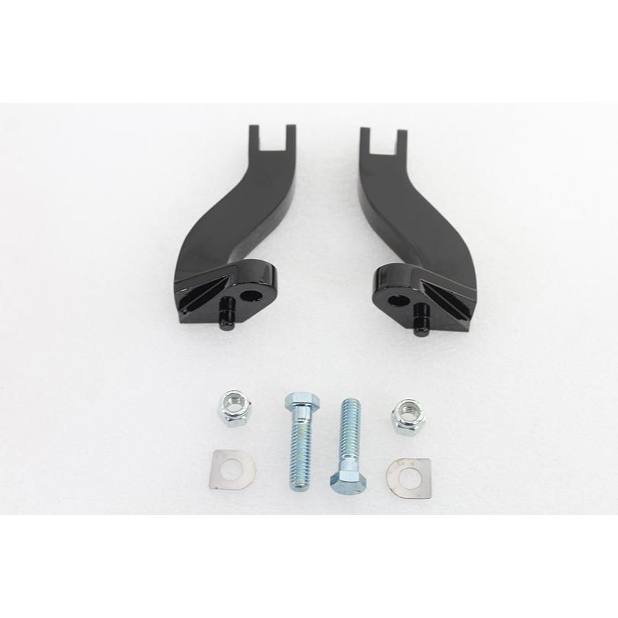 黒 パッセンジャー フット ペグマウント ブラケット セット 高さ調整 リア フットボード Footpeg Mount Bracket Set ...