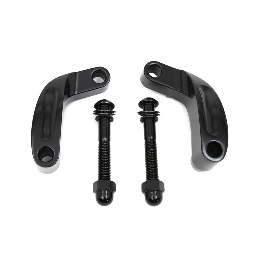 ブラック プライム ミラー リロケーション キット Black Prime Mirror Relocation Kit FLHR 2009-UP FXD 2006-2017 FLST 2008 ...