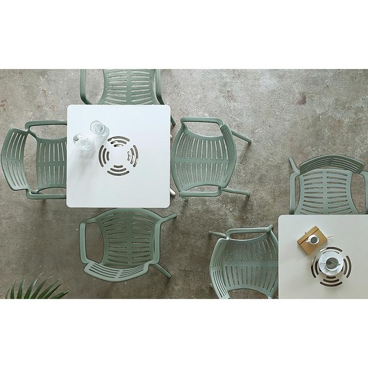 デザイン ガーデンチェア【3脚セット】「Resol Toledo AIRE リソル トレド エア アームチェア」 座面高44.5cm 高さ77.7cm : 郵便ポスト・表札の ...