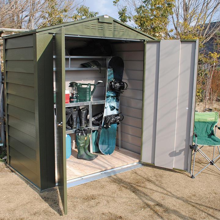 イギリス製 ダブルドア 屋外物置「メタルシェッド TM6 DD イギリス製 ダブルドア 屋外物置「メタルシェッド TM6 DD