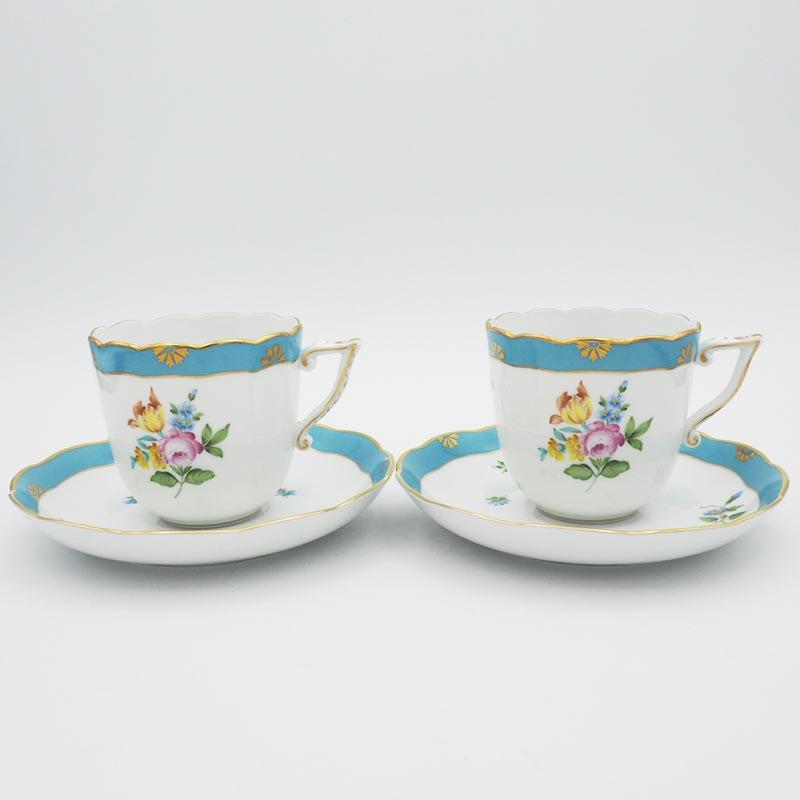 ヘレンド ローズチューリップ ブルー RTFB カップ ＆ ソーサー 2客 HEREND 金彩 コーヒーカップ バラ 薔薇 ペア #2 : ユリアヌス ヤフー店 - 通販 - Yahoo!ショッピング