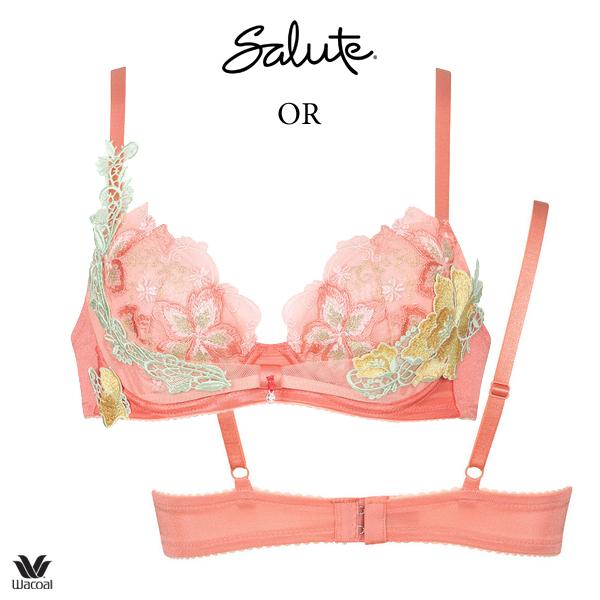 サルート ワコール 86G ブラジャー BTJ786 3/4カップワイヤー (リボンブラ) DEFカップ : インナージュネワコー ヤフー店 - 通販 - Yahoo!ショッピング