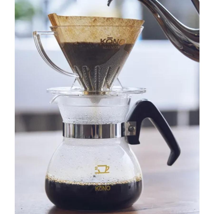 KONO 名門2人用ドリッパーセット MDN-20 珈琲サイフオン コーノ (名門フィルター、 グラスポット、 計量カップ、 円錐ペーパー40枚） : JUNGLE selection ...