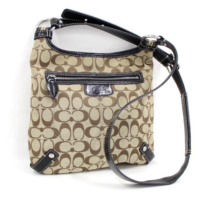 COACH 【中古】コーチ ショルダーバッグ ペネロピ コーテッド シグネチャー キャンバス ブラック/ベージュ F14689 : ジャングル ...