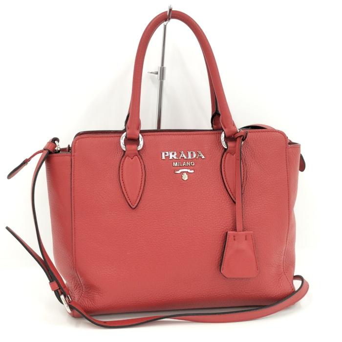 【中古】PRADA 2WAY ショルダーバッグ レザー レッド 1BA205 : 2000231258300057 : ジャングルジャングル - 通販 - Yahoo!ショッピング