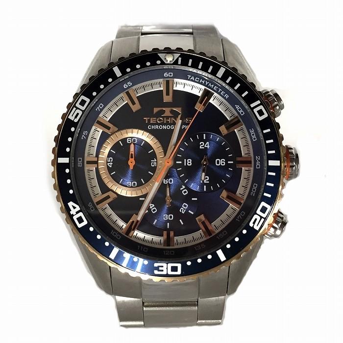 【中古】テクノス メンズ腕時計 クオーツ クロノ シルバー ブルー文字盤 T8587[jggW] : ジャングルジャングル - 通販 - Yahoo!ショッピング