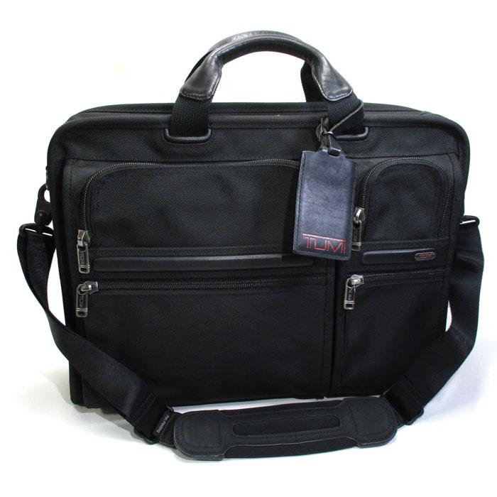 TUMI 【中古】TUMI コンパクト ラージスクリーン コンピューター ブリーフ 2WAY ビジネスバッグ ナイロン ブラック 26114 ...