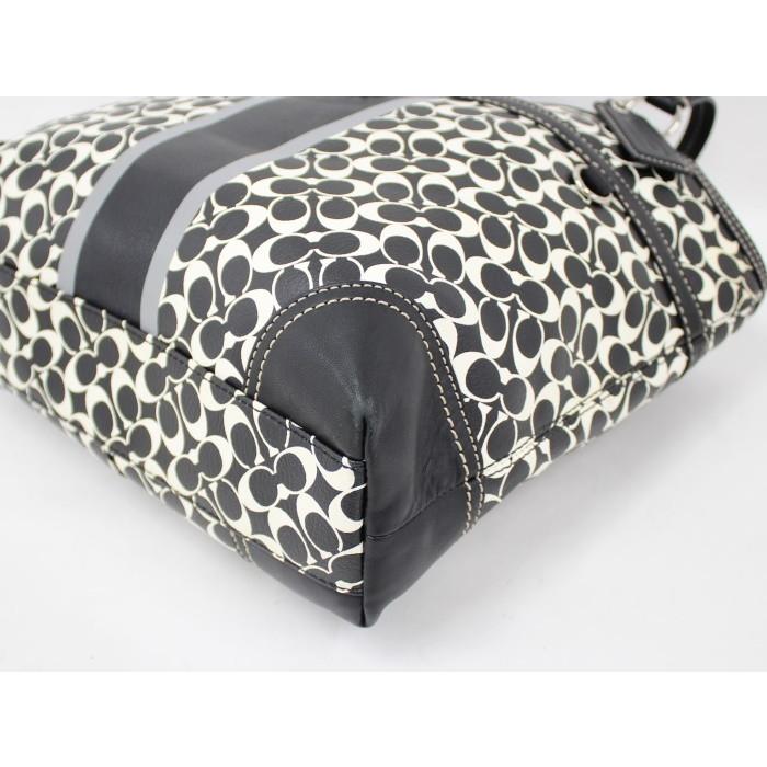 【中古】コーチ トートバッグ コーテッド ヘリテージライト ストライプ PVC ブラック F15137 : 2007252258700116 ...