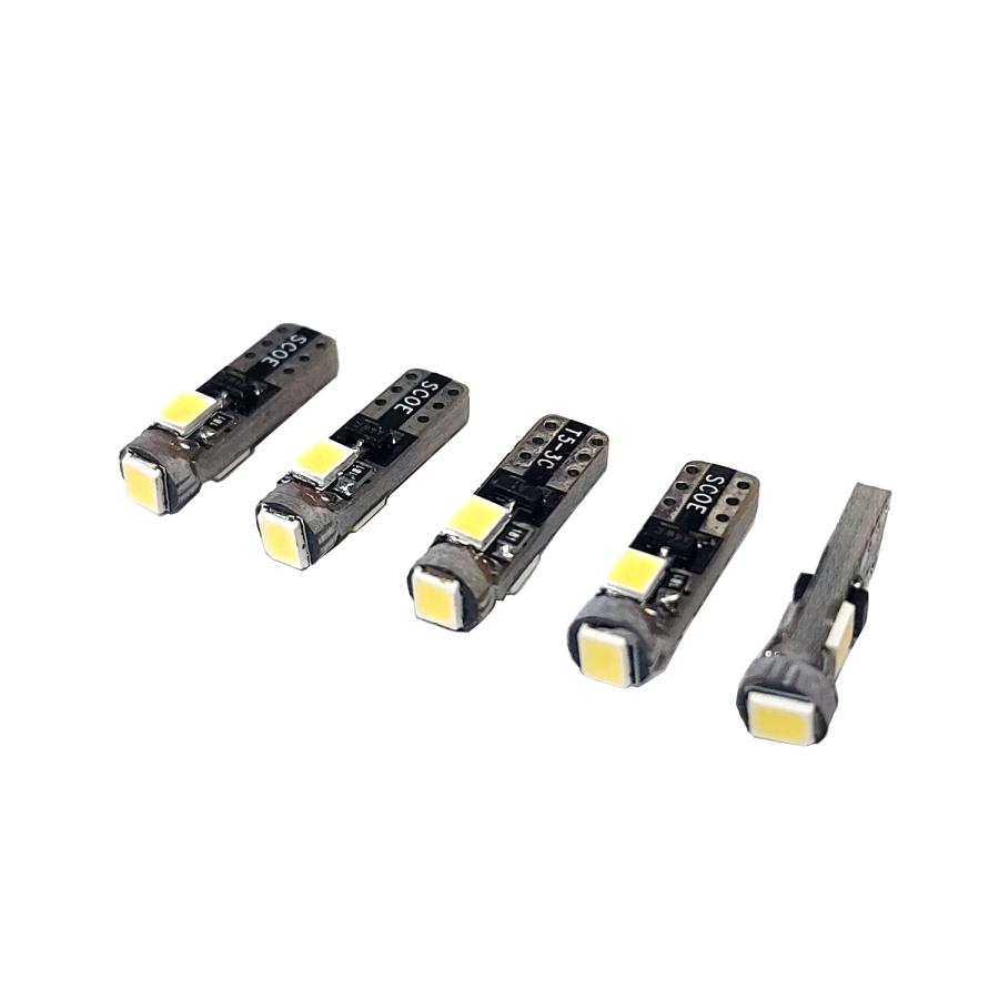 24V専用 T5 無極性 LED電球 5個セット ホワイト 高輝度 3連 LEDバルブ メーターパネル エアコンパネル メーター球 パネル球 ダッシュボード ウエッジ球 トラック ...