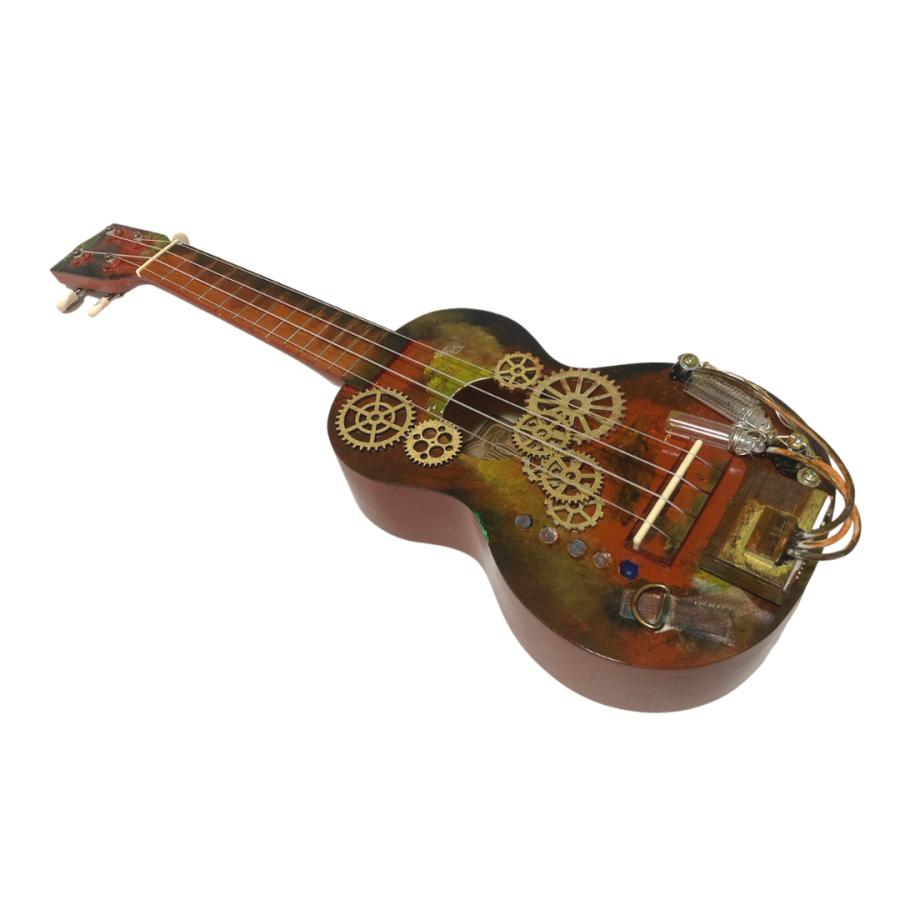 スチームパンクウクレレ sugar 楽器アート JUNK GUITAR ART 作品 インテリア steam punk : JUNK ...