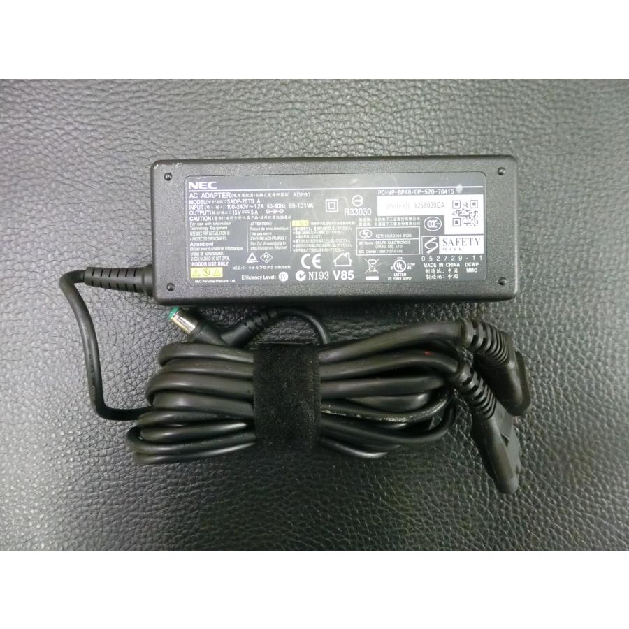NEC 中古 ACアダプター 型式: SADP-75TB A 差込外径: 6.5mm 入力: 100/240V 出力: 15V/5.0A ...