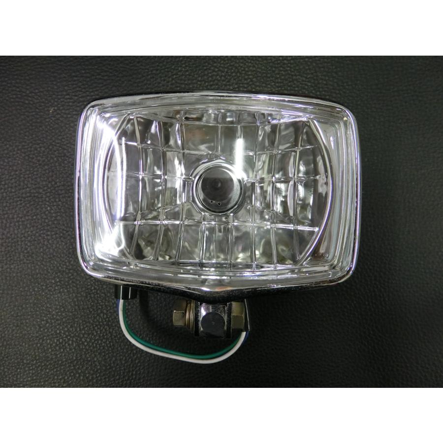 未使用 社外部品 汎用 4.5インチ スクエアタイプメッキヘッドライトAssy H4バルブ ベーツライト 管理No.41134 : ジャンク ...