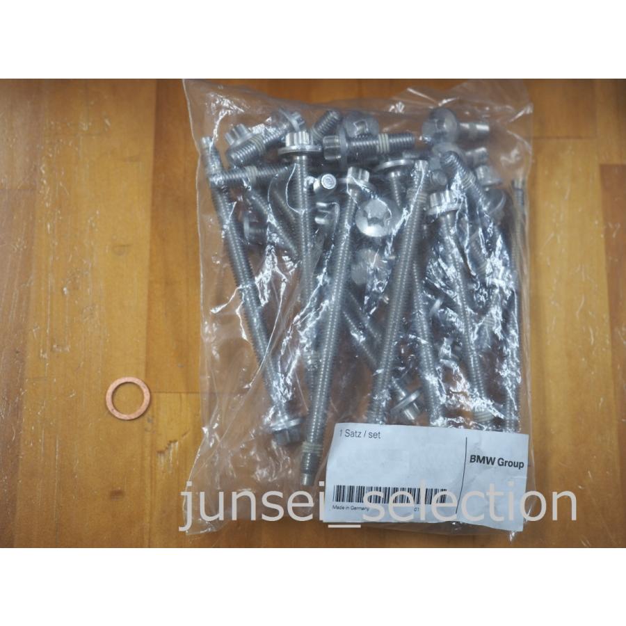 BMW 純正 E87 E82 E90 E91 E92 E93 E60 E61 E63 E84 E83 E85 E86 E89 E70 E71 オイルパンガスケット パッキン + 専用ボルト ...