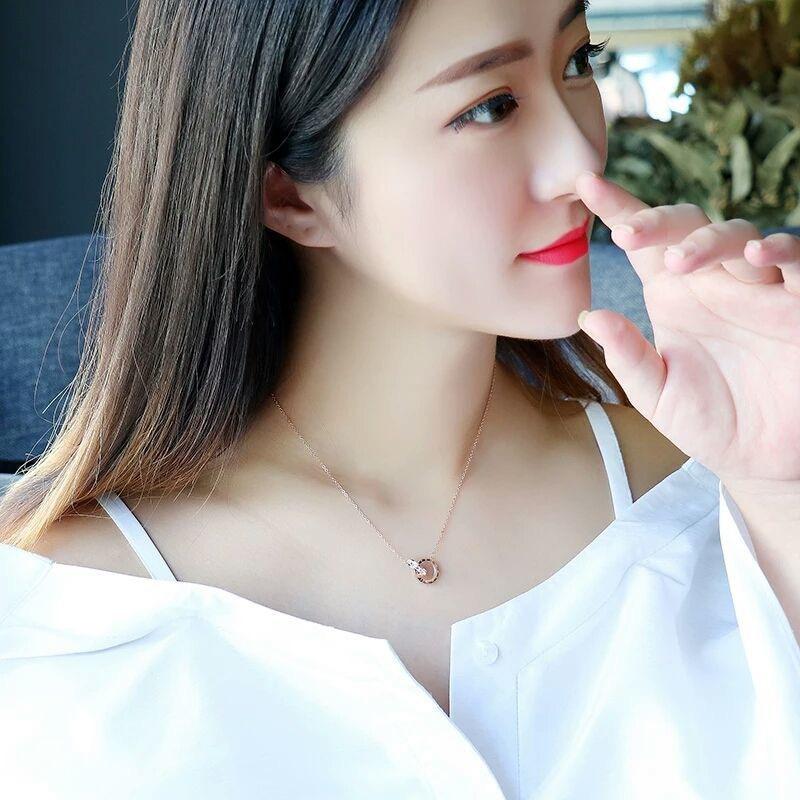 ネックレス ダブルリング チェーン アジャスター レディース おしゃれ キュービックジルコニア : 髪飾り&アクセサリー Juns Store - 通販 - Yahoo!ショッピング