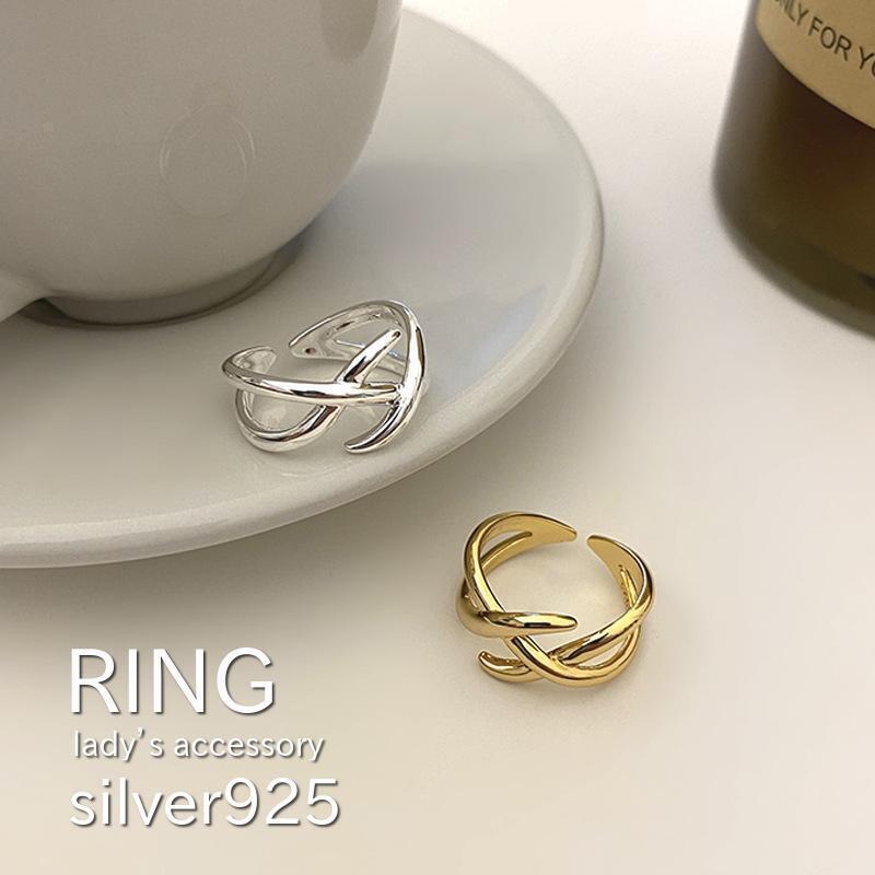 リング 指輪 ダブルクロス Cリング フリーサイズ シルバー925 金属アレルギー おしゃれ : 髪飾り&アクセサリー Juns Store - 通販 - Yahoo!ショッピング