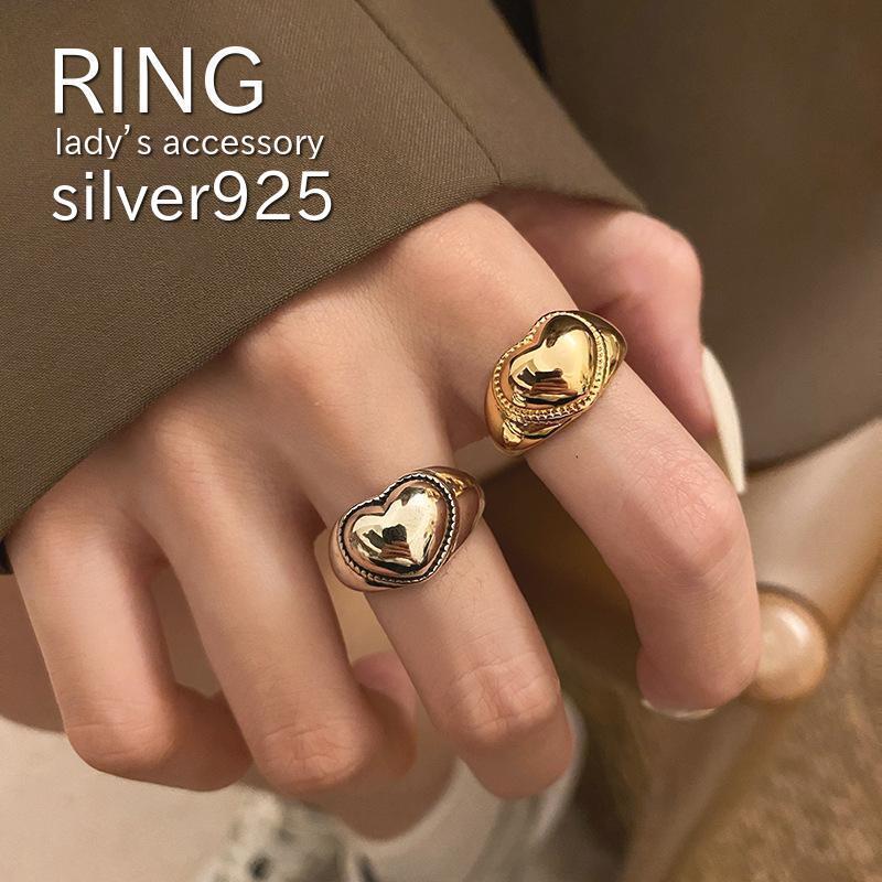 リング 指輪 ハート オープンリング ミル打ち フリーサイズ シルバー925 金属アレルギー : 髪飾り&アクセサリー Juns Store - 通販 - Yahoo!ショッピング