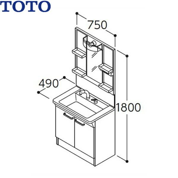 TOTO LDPB075BAGEN2A+LMPB075B1GDC1G Vシリーズ 洗面化粧台セット 間口750mm 一面鏡・エコミラー 一般地仕様 ホワイトA 送料無料 : 住設ショッピング ...