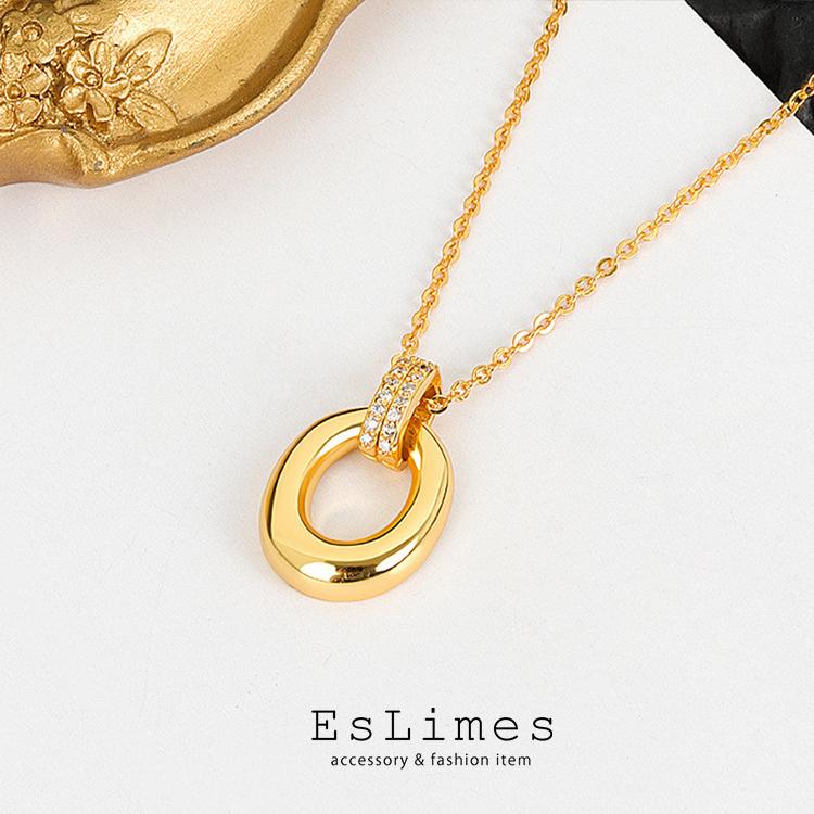 メタルネックレス レディース リング CZ 18kgp シルバー ゴールド シンプル おしゃれ カジュアル 人気 プレゼント : EsLimes - 通販 - Yahoo!ショッピング