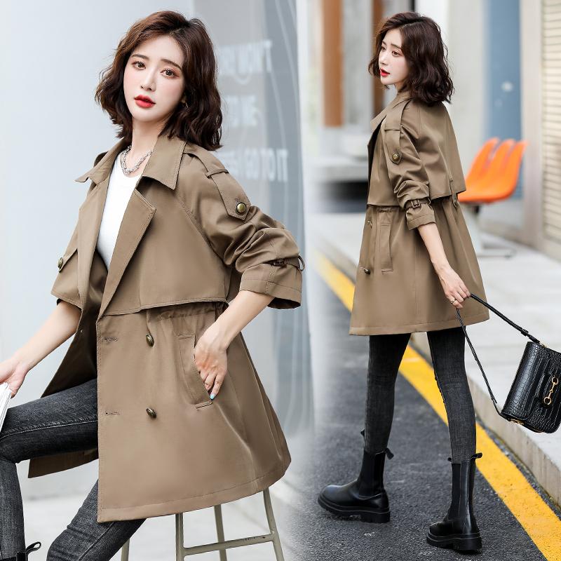 ミドル丈 トレンチコート ハイウエスト 低身長 脚長見え 痩せ見え ビジネス フォーマル ライトアウター スプリングコート 春 :fy692471540232:JustMode - 通販 ...