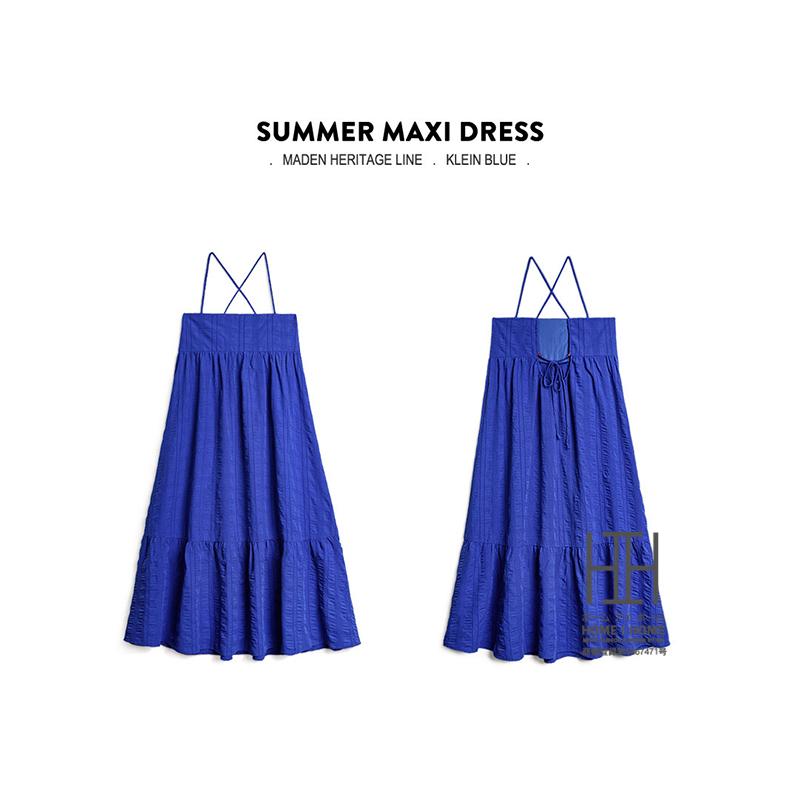 ホームアイホーム キャミワンピ ワンピース レディース キャミソール キャミワンピース クラインブルー フレア 背中開き 背中魅せ セクシー ...