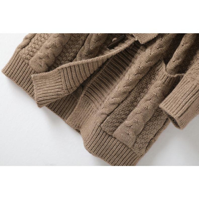 ホームアイホーム フード付きロング丈カーディガン レディース