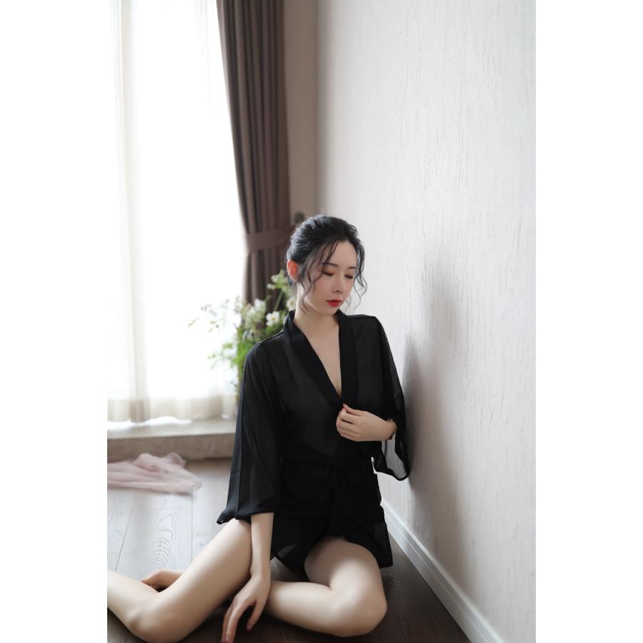 ホームアイホーム ランジェリー ガウン シフォン ナイトウエア パジャマ 女性 部屋着 お控え露出 ベビードール 帯ベルト Tバック付き 3点セット 誘惑 勝負下着 : JustMode ...