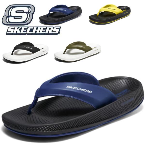 SKECHERS スケッチャーズ スリッパ メンズ サンダル 室内 来客用 洗える 厚底 黒 おしゃれ ルームシューズ ブラック 新作 軽量 ...