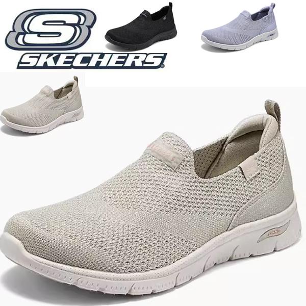 SKECHERS スケッチャーズ スリッポン レディース 新作 スニーカー メッシュ 厚底 黒 ブラック シューズ 40代 skechers ...