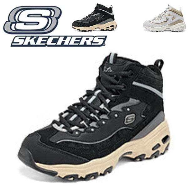 SKECHERS スケッチャーズ スニーカー レディース 黒 白 厚底 秋 ハイカット ランニング靴 ショートブーツ ウォーキングシューズ ...