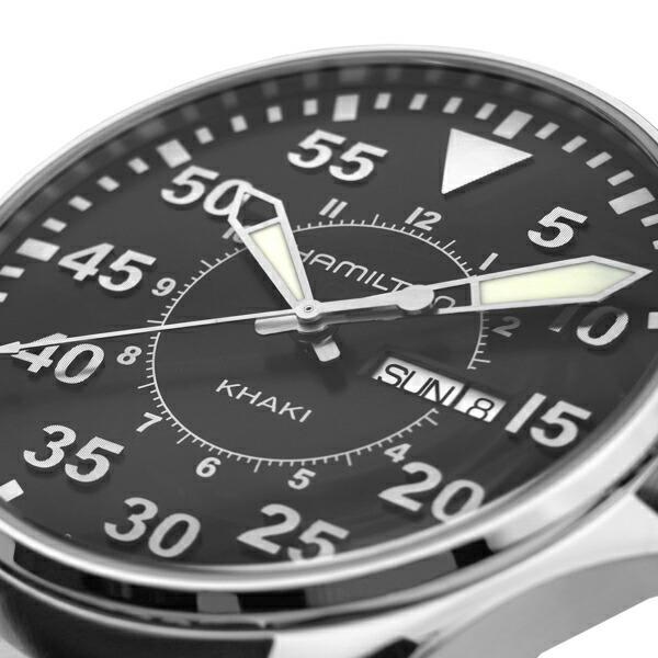 HAMILTON ハミルトン カーキ アビエーション パイロット デイデイト クォーツ 腕時計 H64611535 ブラック 新品電池で安心 ...