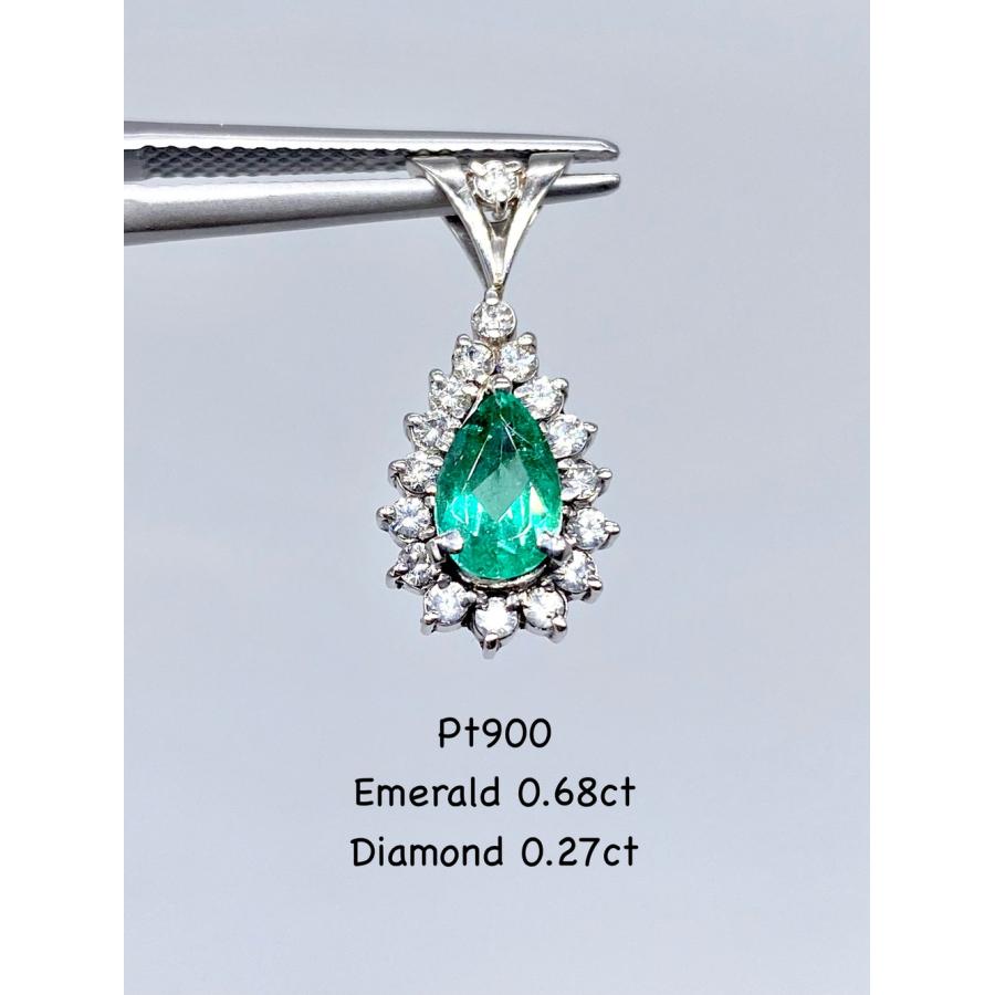 エメラルド 0.68ct/ダイヤモンド 計0.27ct Pt900 ペンダントトップ【リフレッシュメント】【CHP00845】 : SecretBase河原宝飾 - 通販 - Yahoo!ショッピング