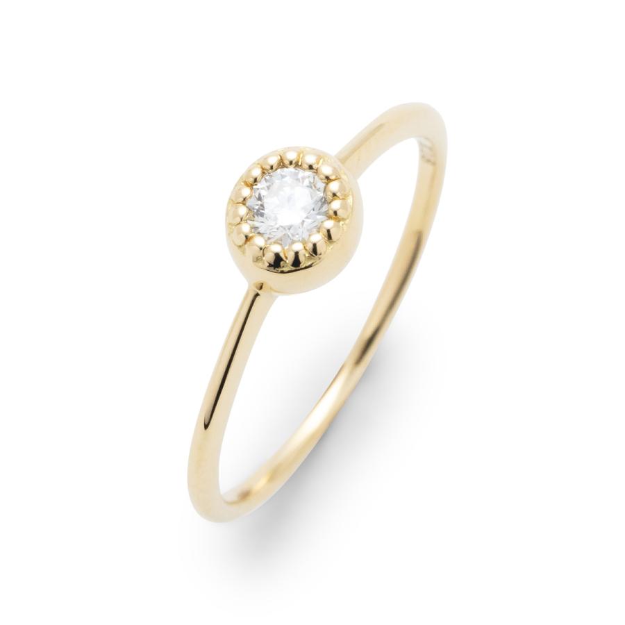 【公式ストア】指輪 リング レディース イエローゴールド K18YG ダイヤモンド 0.1ct 1石 シンプル ミル打ち 細身 ダイヤモンドジュエリーLEGAN（レガン） : ダイヤモンド ...