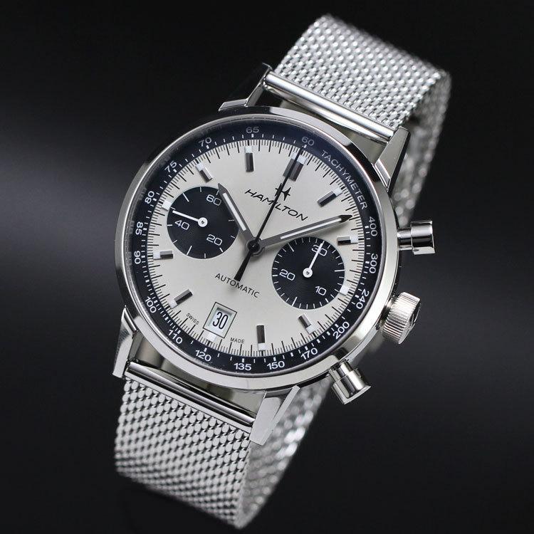 HAMILTON 【ハミルトン公認】[選べる5年延長保証] イントラマティック オートクロノ 40mm メッシュ INTRAMATIC ...