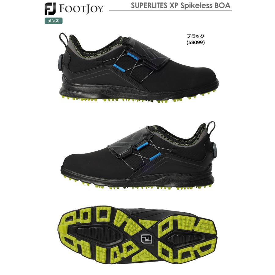 フットジョイ SUPERLITES XP Spikeless BOA スパイクレス ゴルフシューズ メンズ 58099 ブラック ...