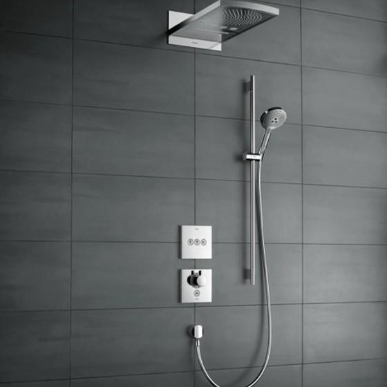 【バス用水栓金具】ハンスグローエ 15761000 シャワーセレクト 埋込式ハイフローサーモスタット混合水栓 +1アウトレット（化粧部 ...