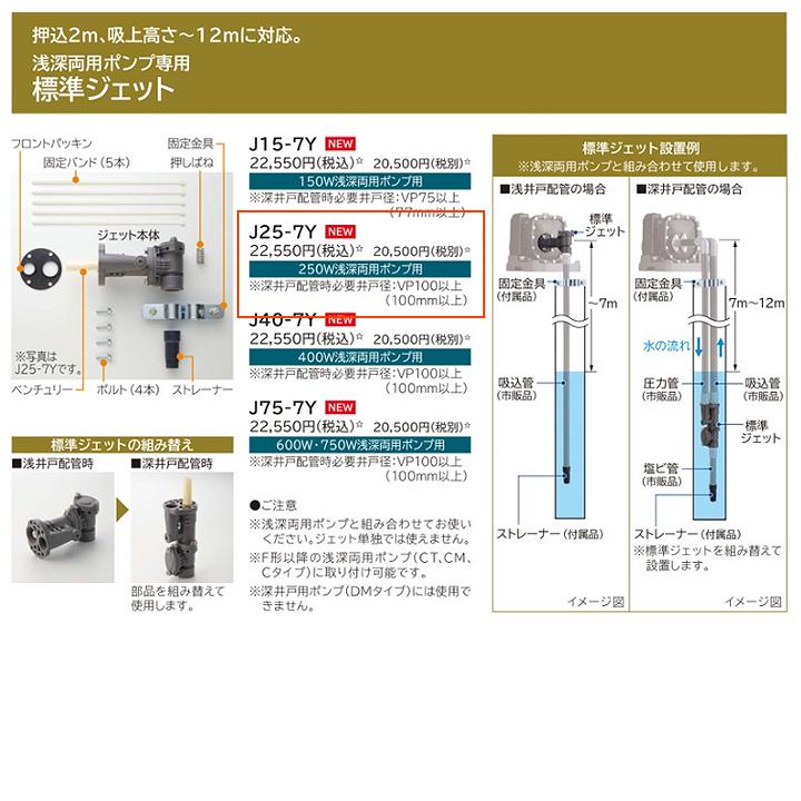 日立 【J25-7Y】日立 250W浅深両用ポンプ専用 標準ジェット ※代引不可 : 住宅設備機器の小松屋 Yahoo!店 - 通販 - Yahoo!ショッピング