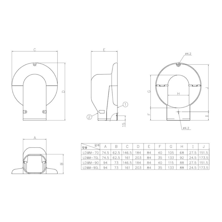 因幡電機産業（因幡電工） ウォールコーナーエアコンキャップ用 ホワイト 【品番：LDWM-70L-W】 : 118000037 : 住設プロ Yahoo!店 - 通販 - Yahoo!ショッピング