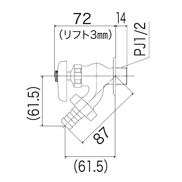 KVK KVK 散水栓 一般地用 【品番：K8J】 : 住設プロ Yahoo!店 - 通販 - Yahoo!ショッピング