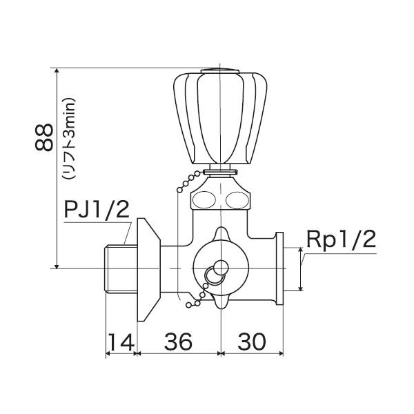 KVK 三方分岐水栓（コック付） 【品番：K20W】 :15000959:住設プロ Yahoo!店 - 通販 - Yahoo!ショッピング