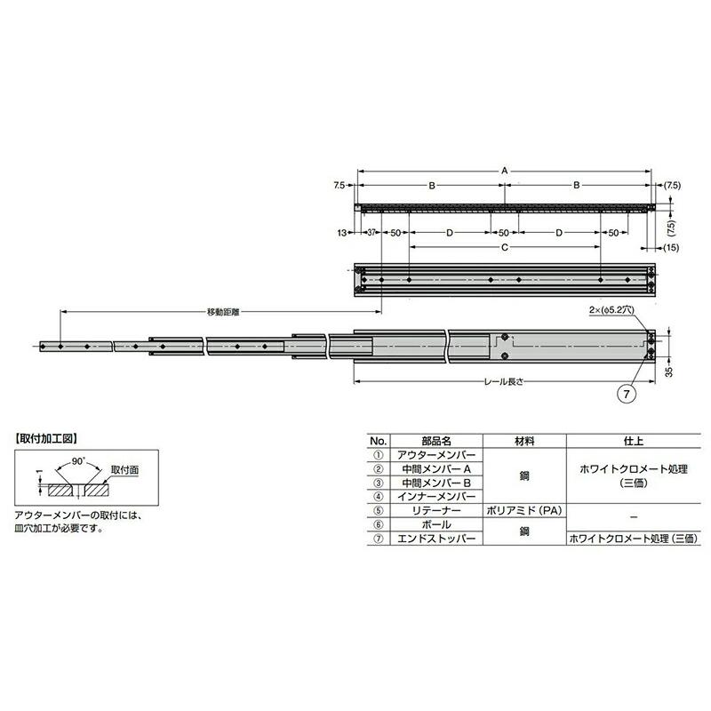 スガツネ工業 CHAMBRELAN スライドレール CBL-RA654 ロングオーバータイプ 【品番：CBL-RA654-400】 :167003964:住設プロ Yahoo!店 - 通販 ...