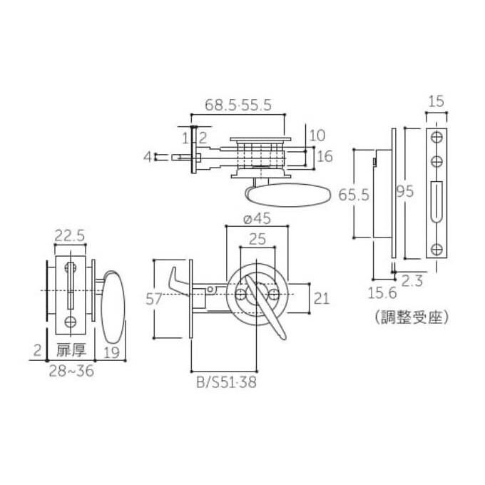 MARUKI チューブラ引戸鎌錠（表示付・レバータイプ） B/S51 SG 【品番：A-101】 : 住設プロ Yahoo!店 - 通販 - Yahoo!ショッピング