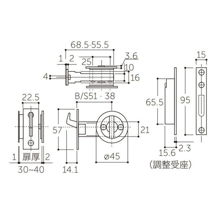 MARUKI チューブラ引戸鎌錠（簡易シリンダー） 鍵違い B/S38 GB 【品番：A-105】 : 住設プロ Yahoo!店 - 通販 - Yahoo!ショッピング