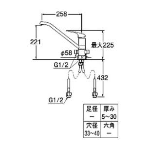 SANEI（水栓金具） 三栄水栓製作所 K87112ETJV-V2S キッチン用蛇口[台][シングルレバー混合水栓][分岐口付][泡沫][スパウト258mm][一般地] : 住設ドットコム ...