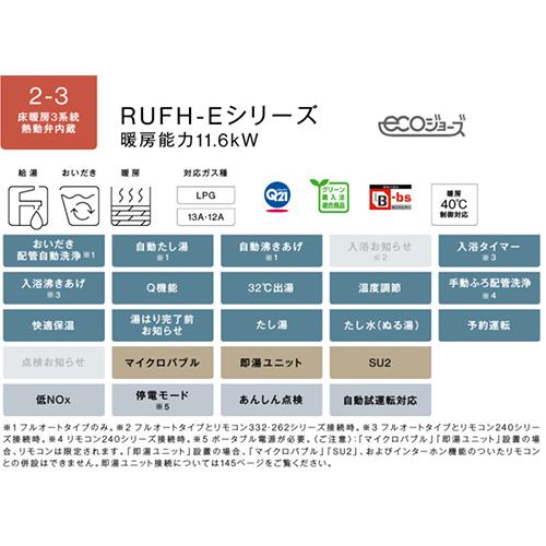 リンナイ RUFH-E2407AW2-3(A)-set 熱源機[エコジョーズ][床暖房3系統・熱動弁内蔵][屋外壁掛型][フルオート][24号] : 住設ドットコム ヤフー店 - 通販 ...