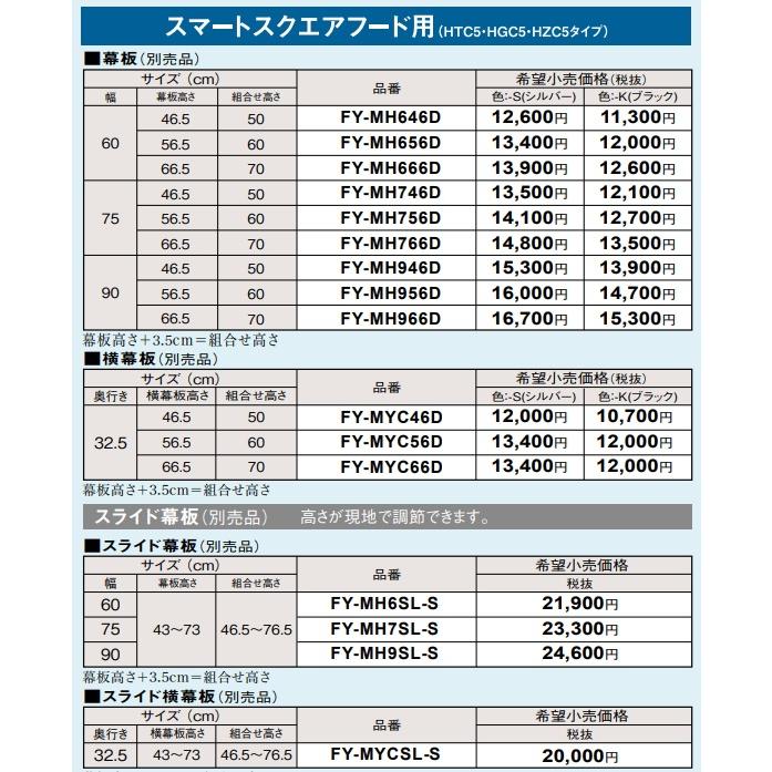 Panasonic 【FY-7HZC5-S】 レンジフードスクエアフード 幅75cm 幕板別売 会社・個人事業主店舗様限定 北海道・沖縄・離島は別途送料有 : 住設スタジアム - 通販 ...