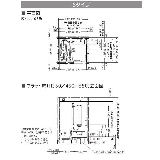 サザナ TOTO システムバス 1317 sazana 戸建用 Sタイプ HTV1317USX5 0.75坪タイプ 窓は別途 ユニットバス お風呂 リフォーム 水回り オプション対応 : 住設 ...