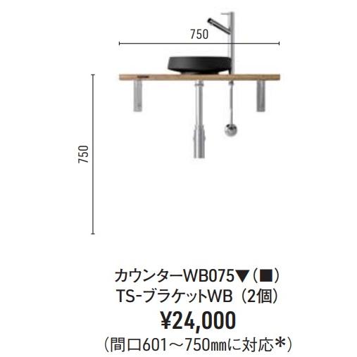 タカラスタンダード タカラスタンダードコンパクト手洗カウンタータイプ 間口75cm カウンターWB075+TS-ブラケットWB＋ボウルセット : 住設スタジアム - 通販 - Yahoo!ショッピング